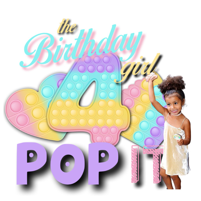 Pastel | Pop It | Birthday | Invite | Shirt ( Template | PosterMyWall