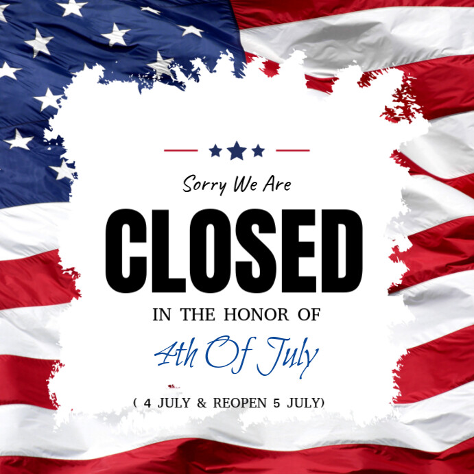 Pastel 4th Of July Closed Flyer Instagram Post Template | PosterMyWall