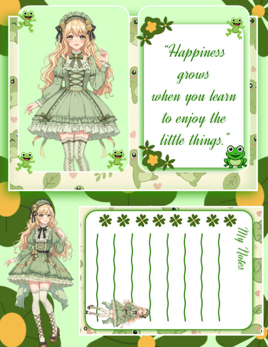 Plantilla de Pastel Anime Notes Template Design | PosterMyWall