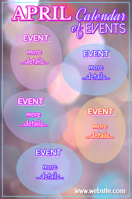 Pastel April Calendar of Events Poster Template | PosterMyWall