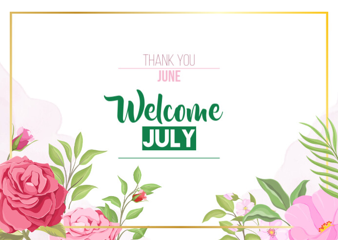 Pastel Beautiful Floral Thank You June Welcome July Card Kartu Pos ...
