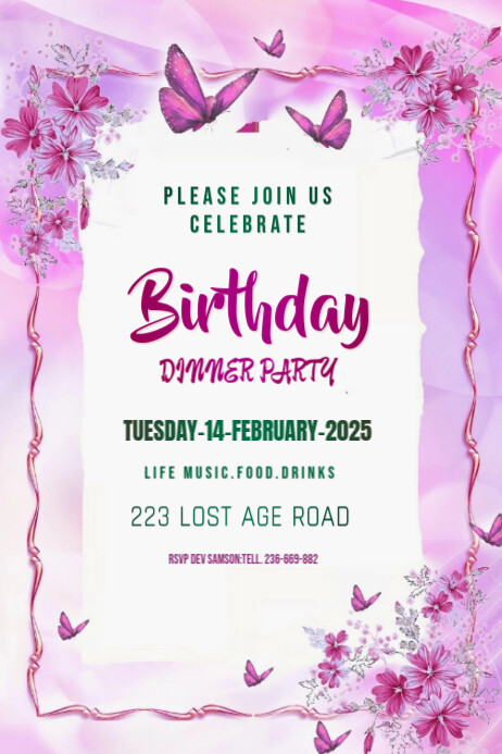 Pastel Birthday Card Poster Template | PosterMyWall