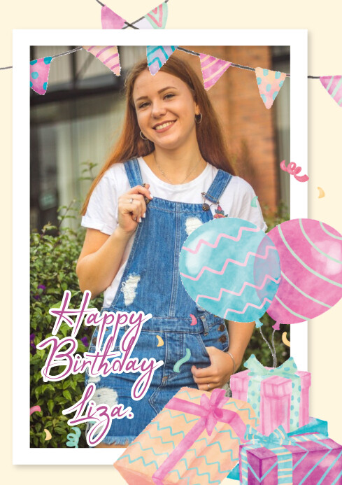 Pastel Birthday Greetings Template | PosterMyWall