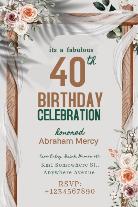 Pastel Birthdays Invite Banner 4' × 6' Template | PosterMyWall