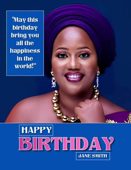 Modèle Pastel Blue Background Joyful Happy Birthday Flyer (us Letter ...