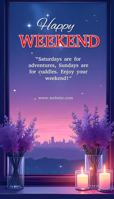 Copy of Pastel Blue Background Joyful Happy Weekend Business Card ...