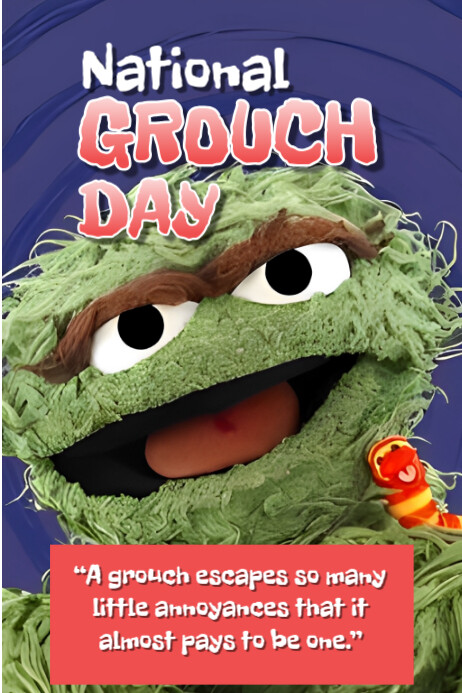 Plantilla de Pastel Blue Background Joyful National Grouch Day Poster ...