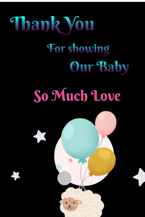 Pastel Blue Thank You Baby Poster Template | PosterMyWall