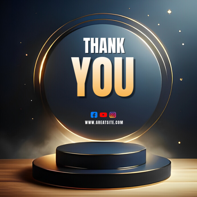 Pastel Brown Background Joyful Thank You Instagram Post Template ...