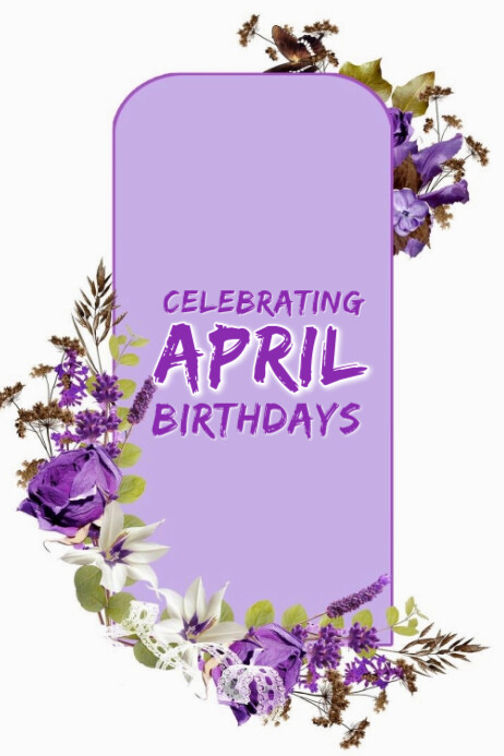 Plantilla de Pastel Celebrating April Birthdays Banner 4' × 6 ...