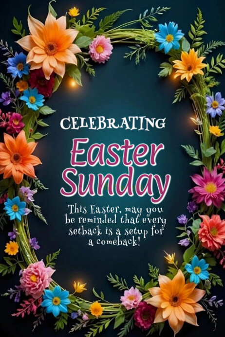 Pastel Celebrating Easter Sunday Banner 4' × 6' Template | PosterMyWall