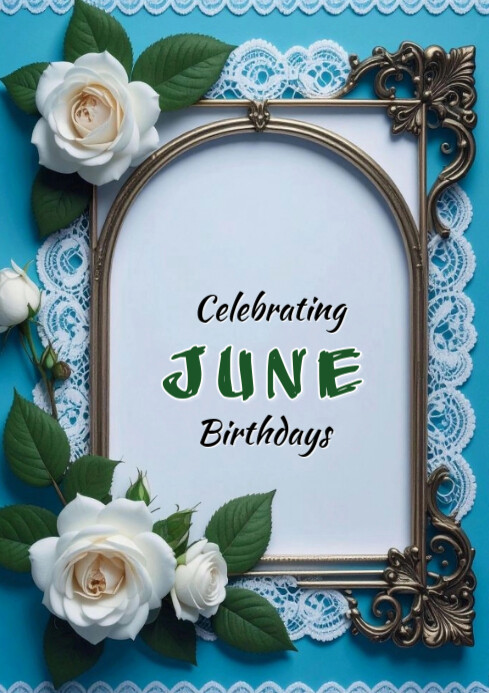 Pastel Celebrating June Birthdays A4 Template | PosterMyWall