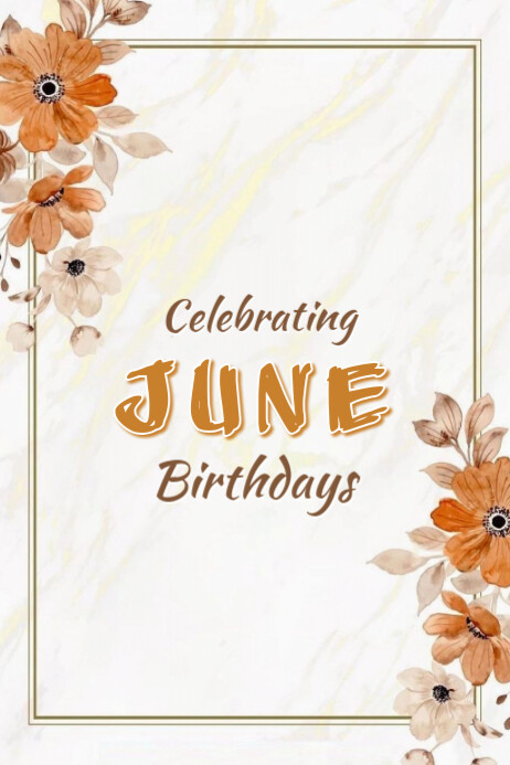 Copy of Pastel Celebrating June Birthdays Banner 4' × 6' | PosterMyWall