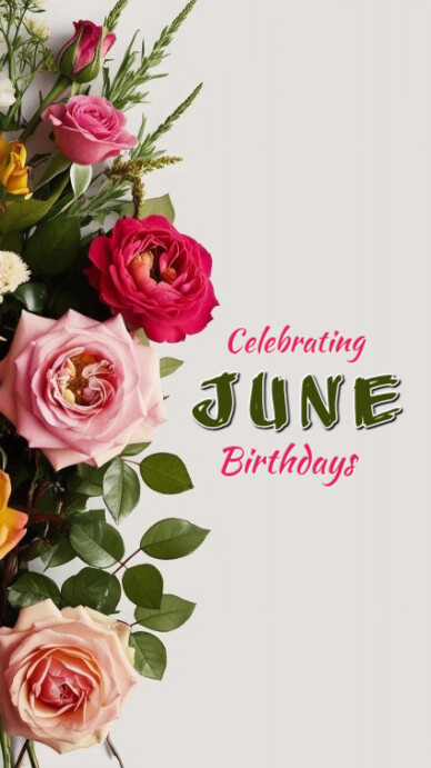 Copy of Pastel Celebrating June Birthdays Whatsapp Status | PosterMyWall