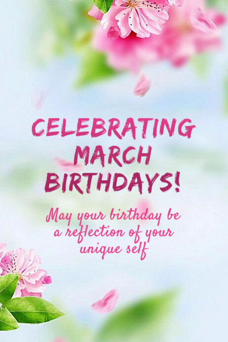 Pastel Celebrating March Birthdays Banner 4' × 6' Template | PosterMyWall