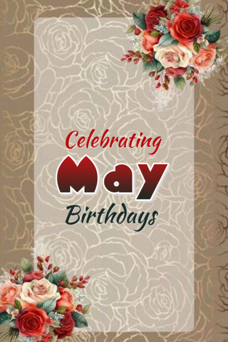 Plantilla de Pastel Celebrating May Birthdays Banner 4' × 6' | PosterMyWall