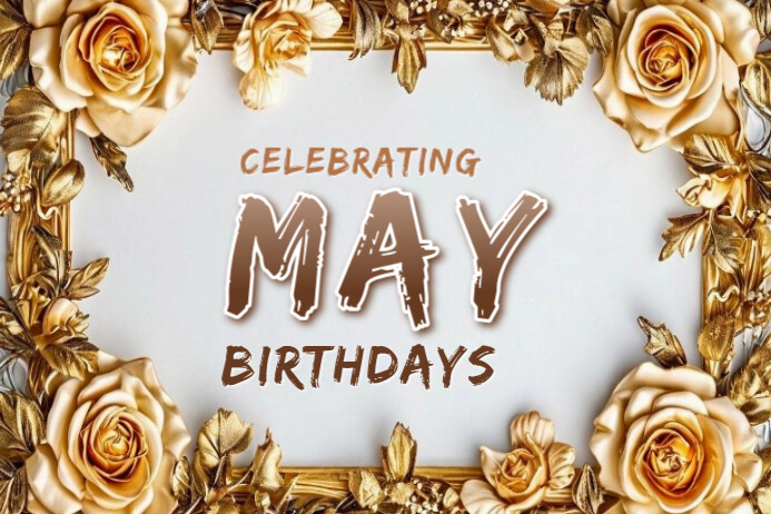 Pastel Celebrating May Birthdays Banner 4' × 6' Template | PosterMyWall