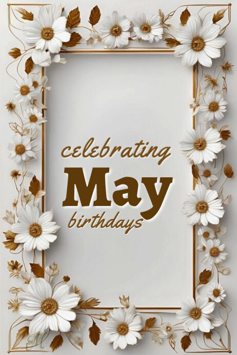 Pastel Celebrating May Birthdays Banner 4' × 6' Template | PosterMyWall