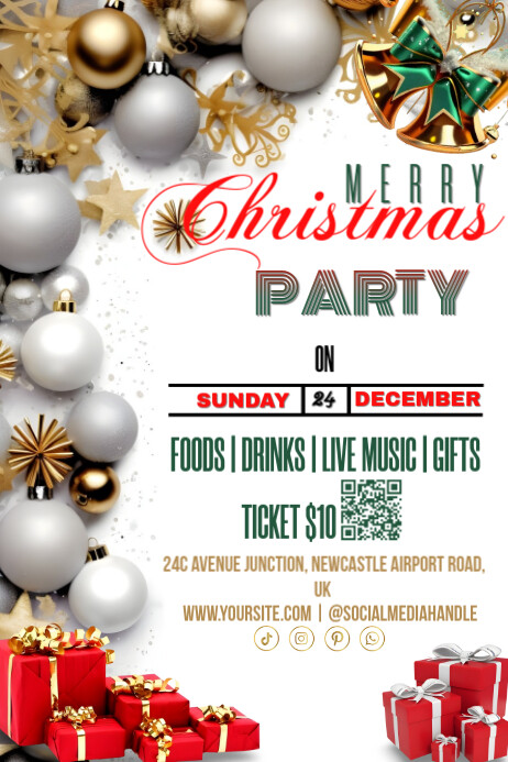 Copy of Pastel Christmas Party Poster | PosterMyWall