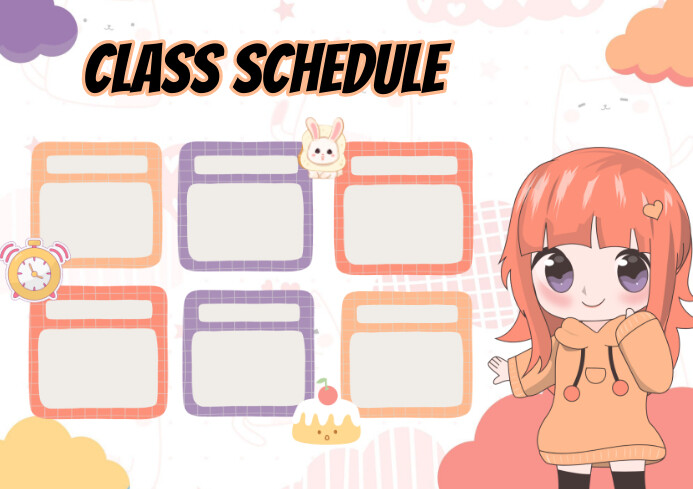 Copy of Pastel Class Schedule A4 | PosterMyWall