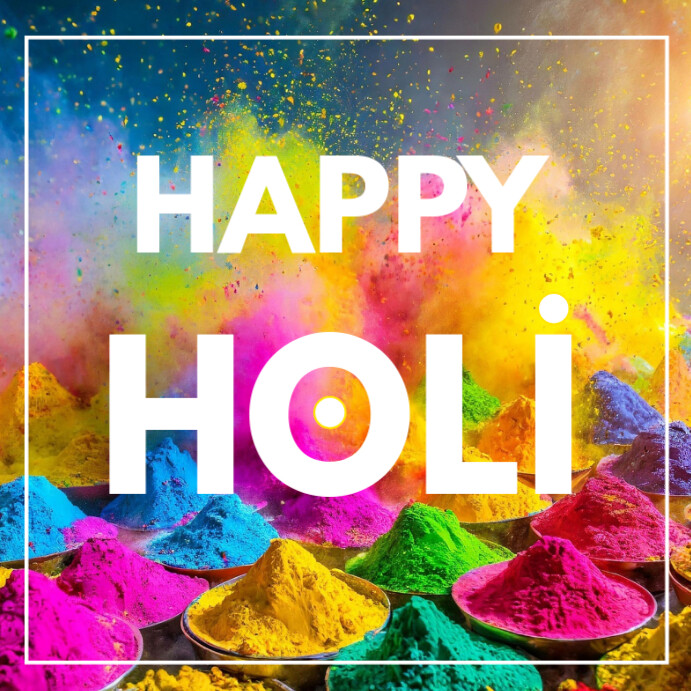 Pastel Colorful Happy Holi Instagram Post Template | PosterMyWall