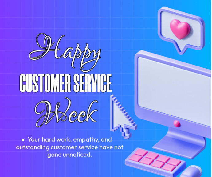 Copy of Pastel Customer Service Week Medium Rectangle | PosterMyWall