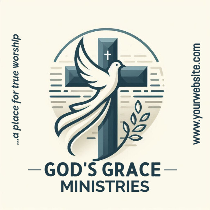 Pastel Dove and Cross Church Logo Template | PosterMyWall