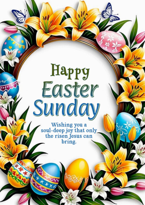 Pastel Easter Sunday A4 Template | PosterMyWall