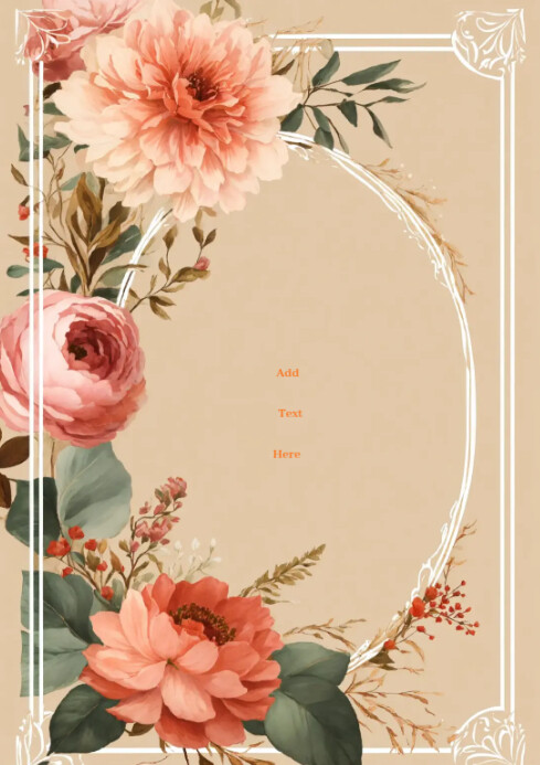 Pastel Floral Background A4 Template | PosterMyWall