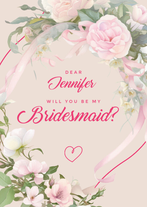 Pastel Floral Bridesmaid Invitation Template | PosterMyWall