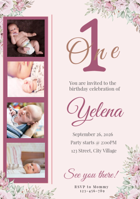 pastel floral Party Invitation Template | PosterMyWall