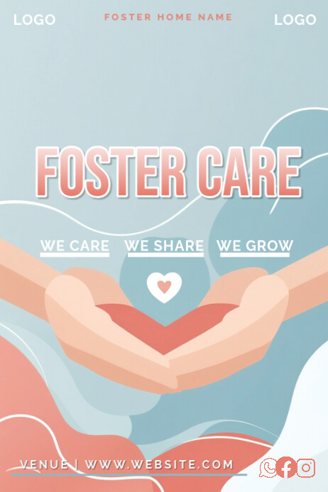Pastel Foster Care Awareness Poster In Minimal Flat Style Poster ...
