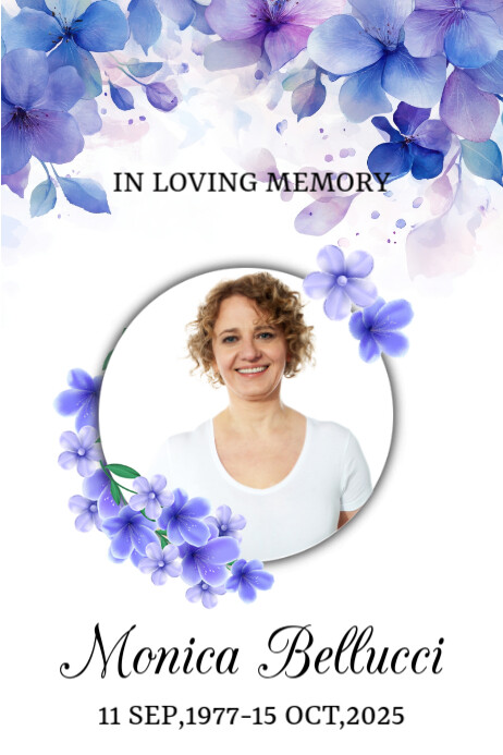 Pastel Funeral Blue Floral Frame Banner 4' × 6' Template | PosterMyWall
