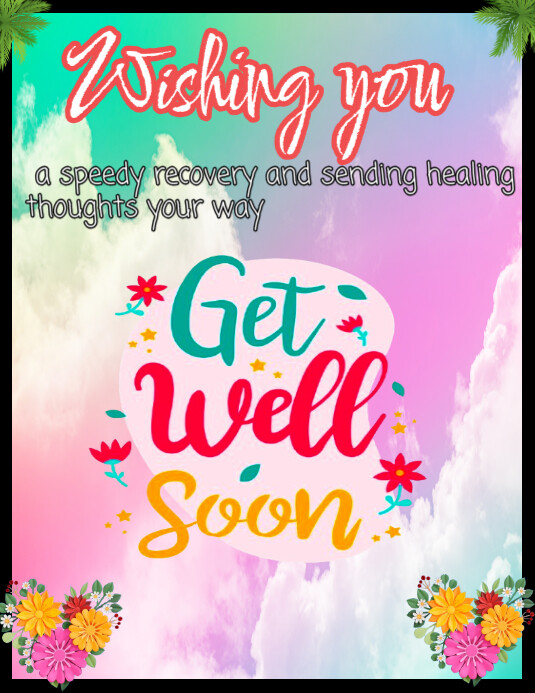 Pastel Get Well Soon Flyer (us Letter) Template | PosterMyWall