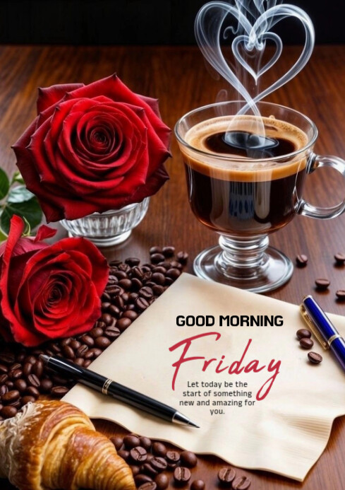 Pastel Good Morning Friday A4 Template | PosterMyWall
