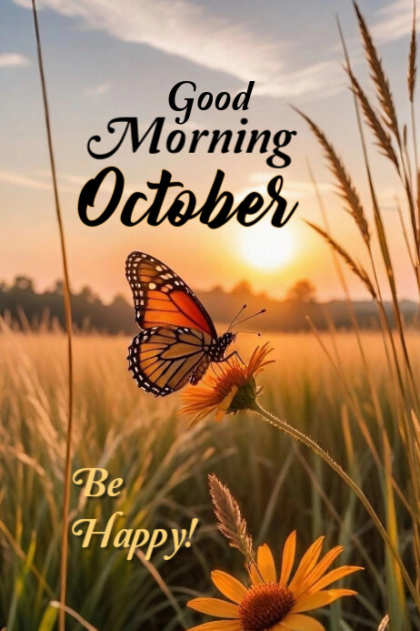 Pastel Good Morning October Banner 4' × 6' Template | PosterMyWall