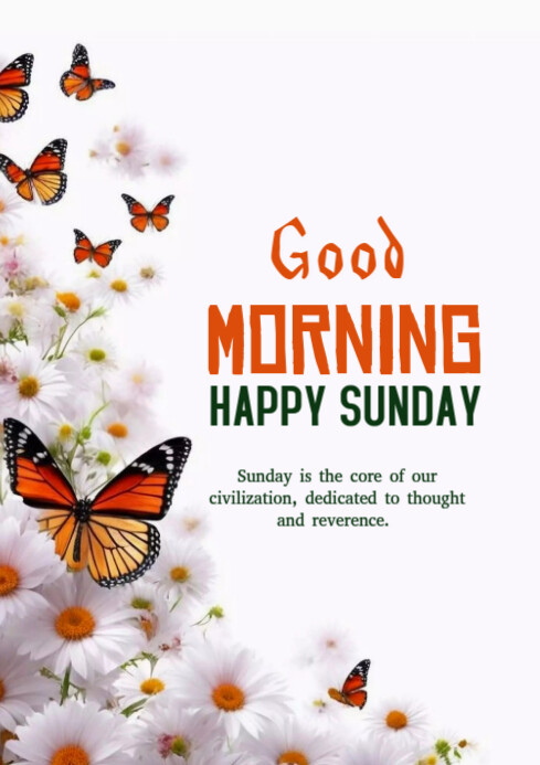 Pastel Good Morning Sunday A4 Template | PosterMyWall