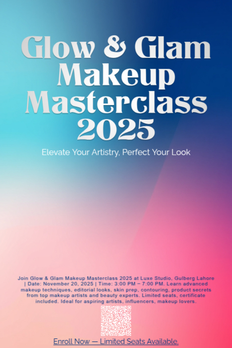 Pastel Gradients Glow & Glam Makeup Workshop Poster Template | PosterMyWall