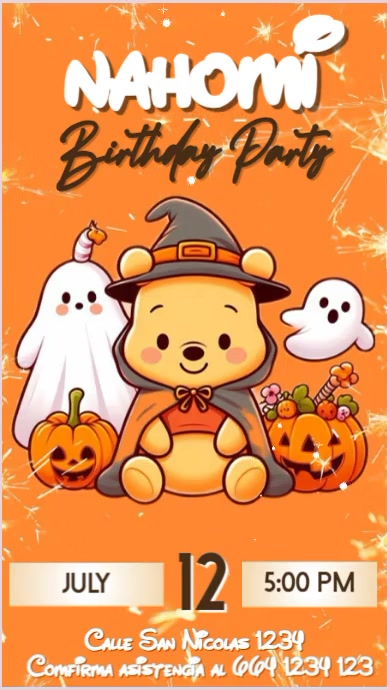 Pastel Halloween Birthday Party Digital Display (9:16) Template ...