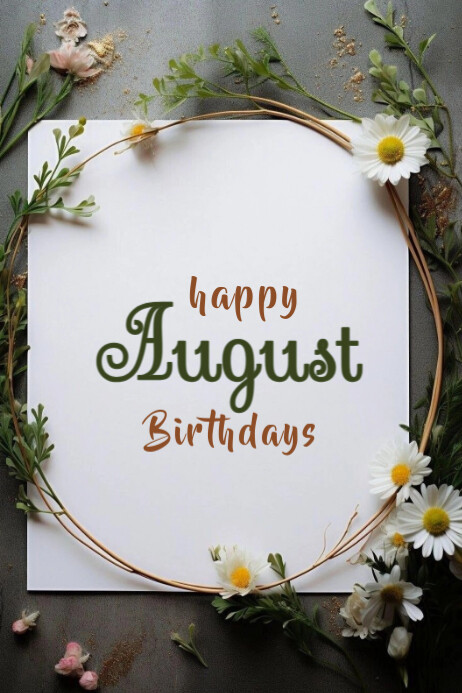 Pastel Happy August Birthdays Banner 4' × 6' Template | PosterMyWall