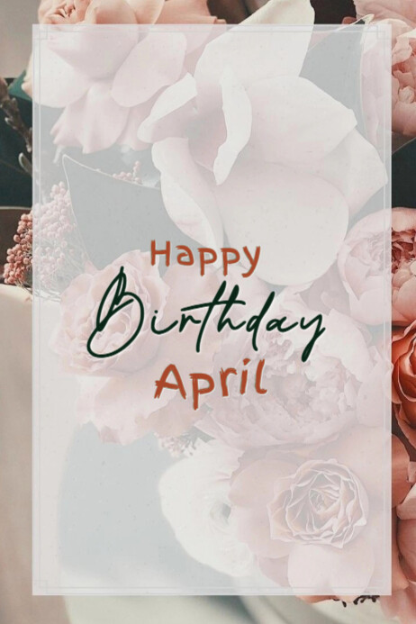 Pastel Happy Birthday April Banner 4' × 6' Template | PosterMyWall