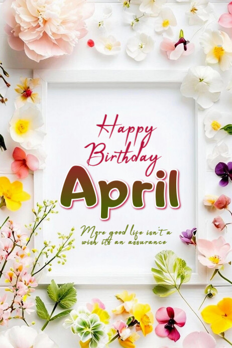 Pastel Happy Birthday April Banner 4' × 6' Template | PosterMyWall