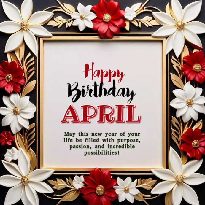 Pastel Happy Birthday April Instagram Post Template | PosterMyWall