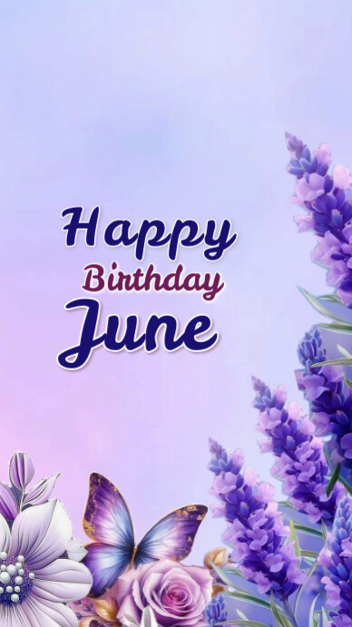 Pastel Happy Birthday June Whatsapp Status Templat | PosterMyWall
