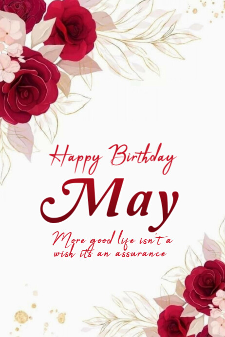 Pastel Happy Birthday May Banner 4' × 6' Template | PosterMyWall