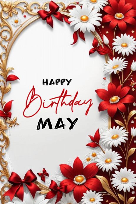 Pastel Happy Birthday May Banner 4' × 6' Template | PosterMyWall