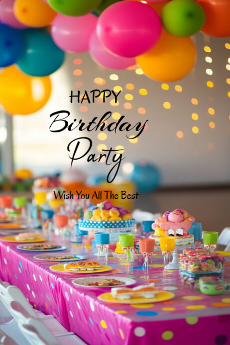 Copy of Pastel Happy Birthday Party Poster | PosterMyWall