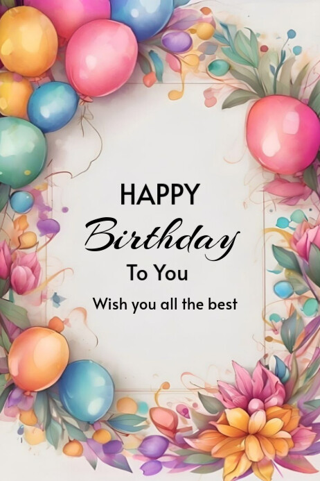 Pastel Happy Birthday To You Poster Template | PosterMyWall