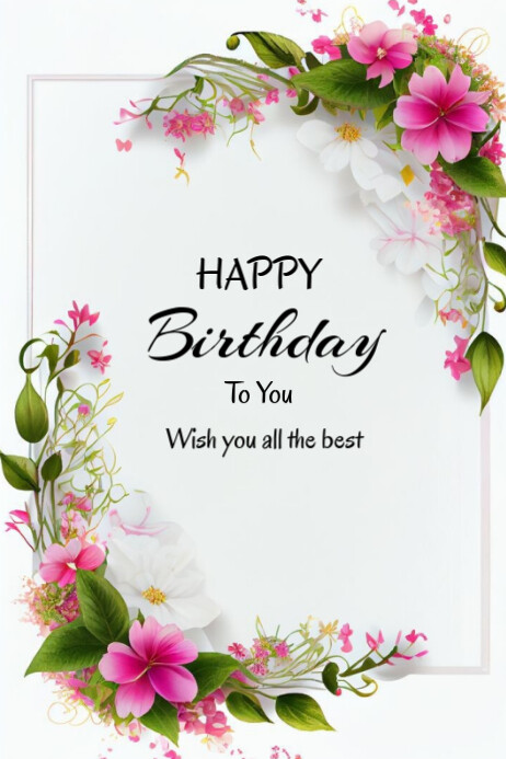 Modèle Pastel Happy Birthday To You Poster | PosterMyWall