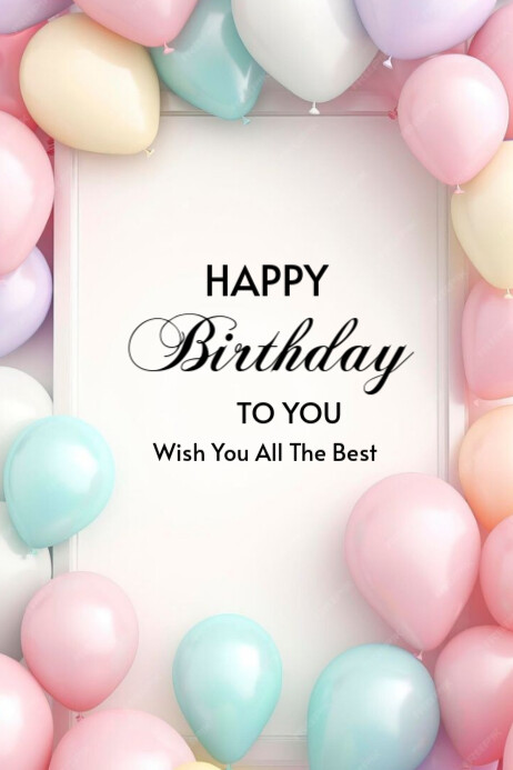 Pastel Happy Birthday To You Poster Template | PosterMyWall